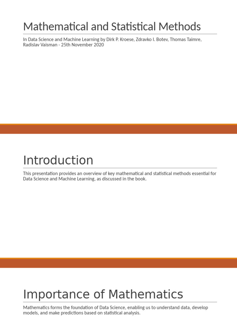 Mathematical and Statistical Methods | PDF | Statistics | Machine Learning