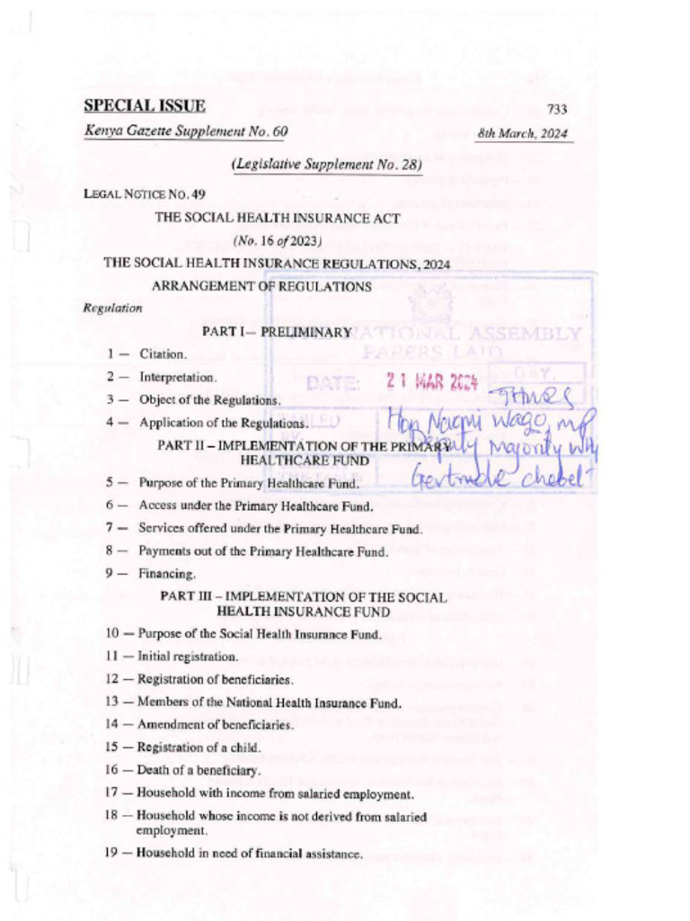 Social Health Insurance Regulations 2024 | PDF