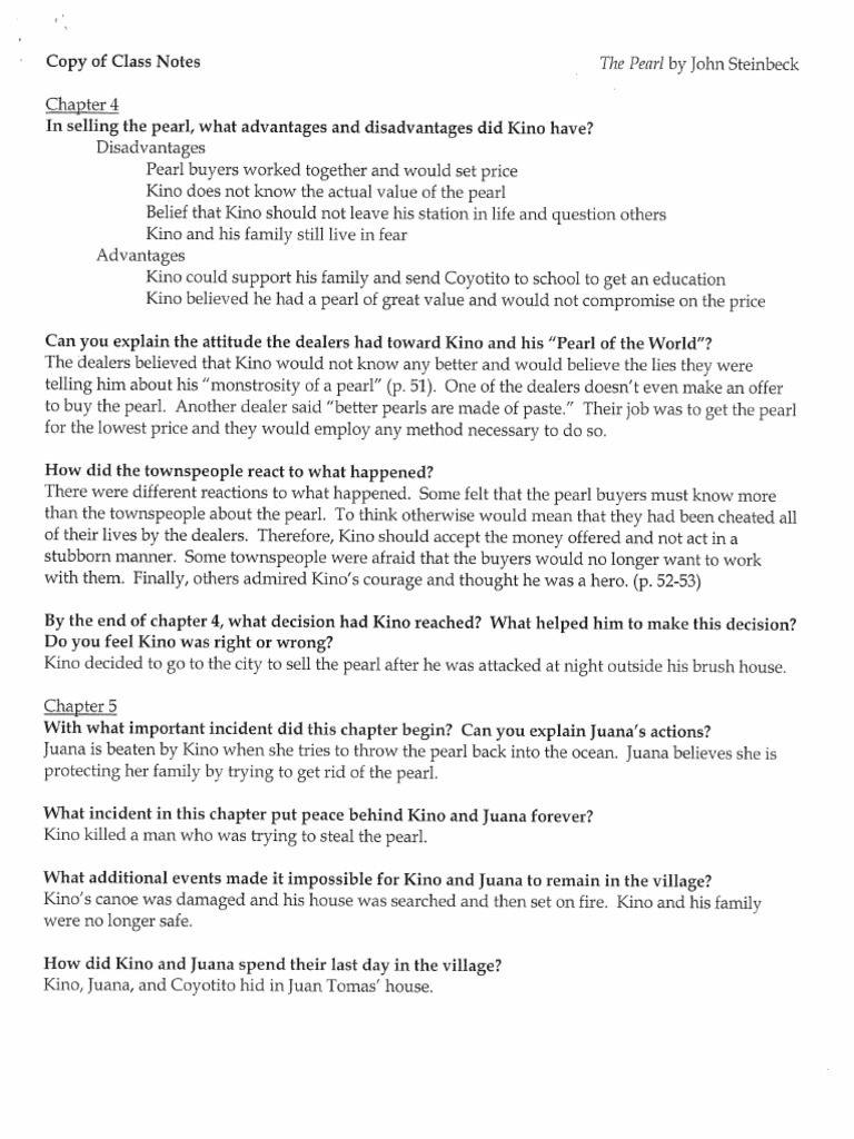 The Pearl CH 4 6 Notes 13xh8g8 | PDF