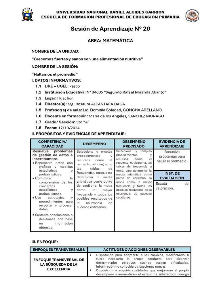 HALLAMOS EL PROMEDIO | PDF | Educación primaria | Maestros