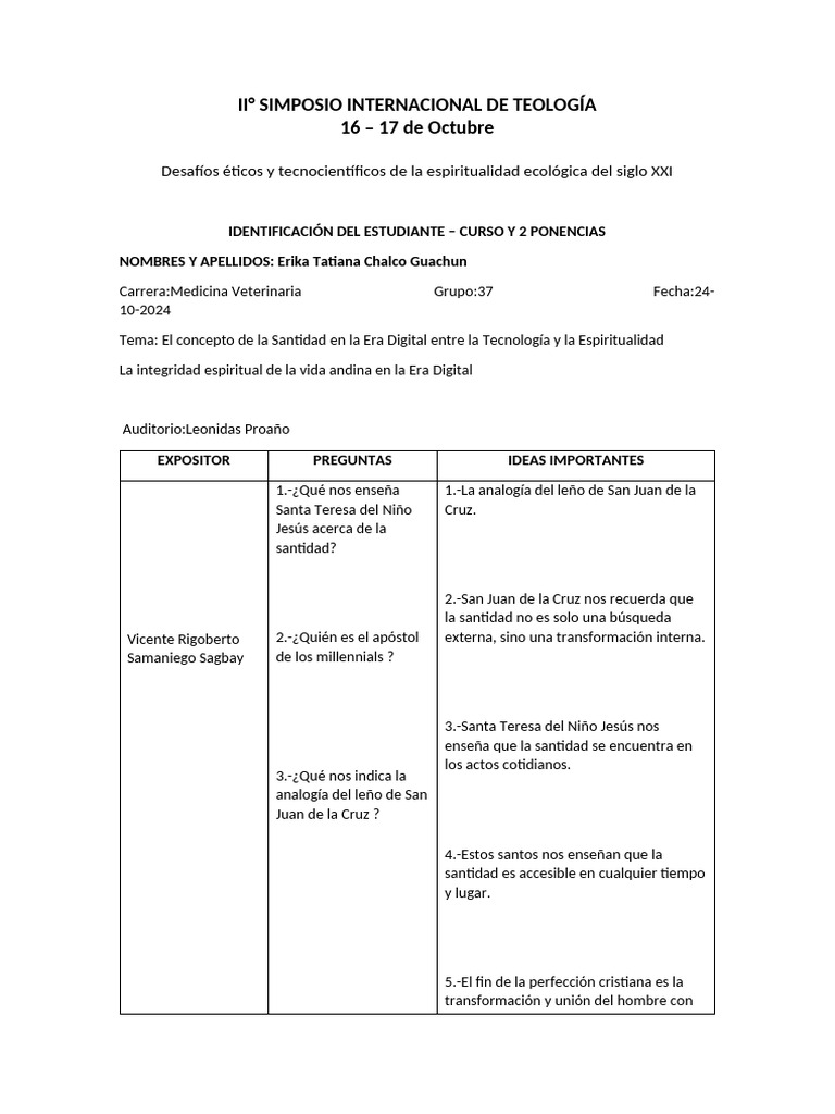 Formato Para La Participacíon Del Estudiante en El II Simposio ... Formato Para La Participacíon Del Estudiante en El II Simposio ...