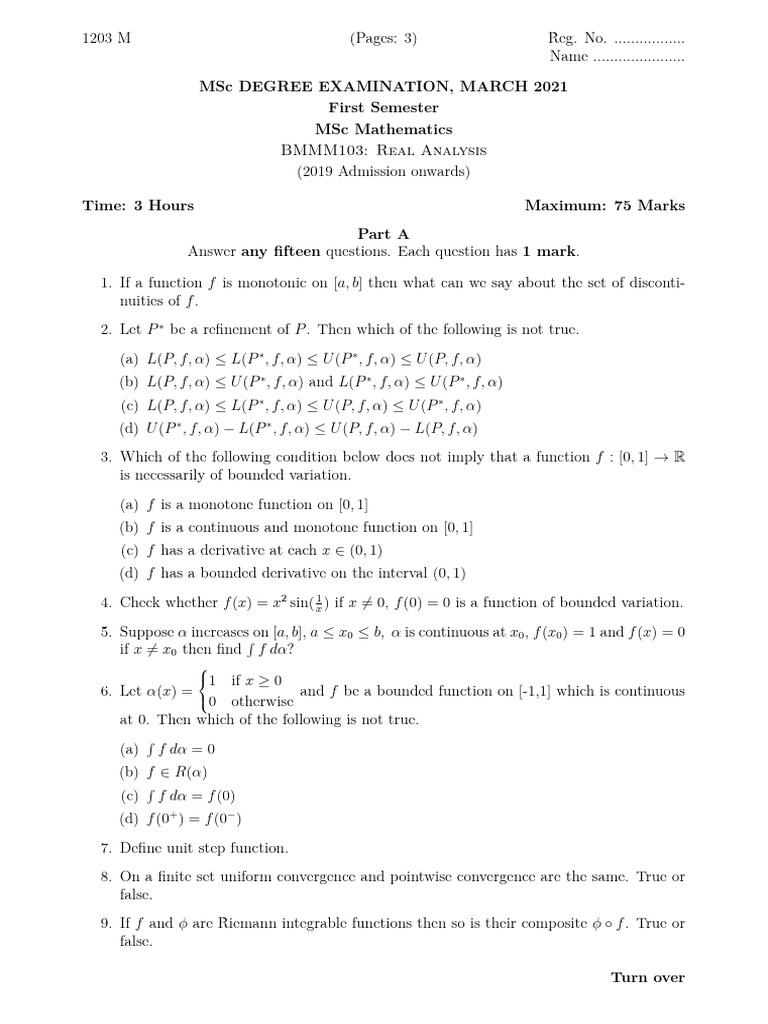 Real Analysis | PDF | Limit (Mathematics) | Calculus