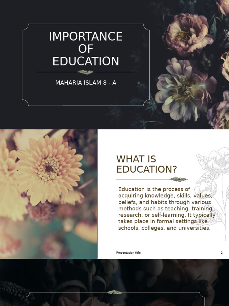 Importance of Education Explained | PDF | Body Language | Psychology