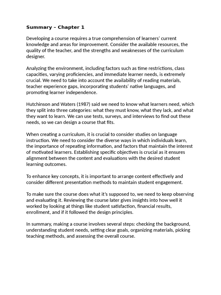 Summary Chapter 1 | PDF