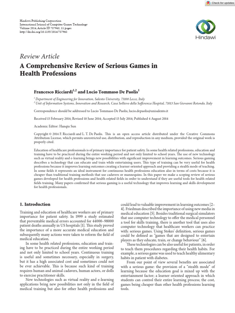 International Journal of Computer Games Technology - 2014 - Ricciardi ...