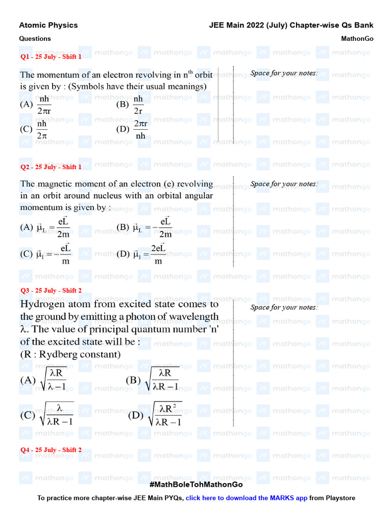 IIT Atomic Physics | PDF | Physics | Physical Chemistry