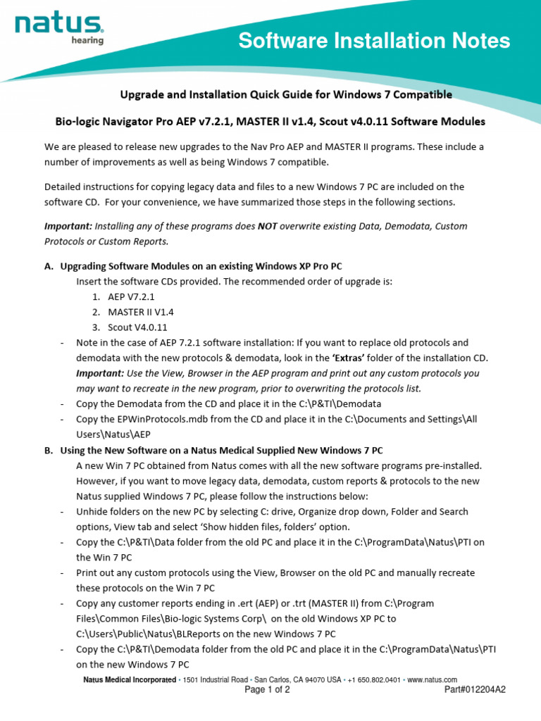 012204A2 Installation Quick Guide for AEP 7.2 MASTERII 1.4 Scout 4.0.11 | PDF | Windows 7 ...