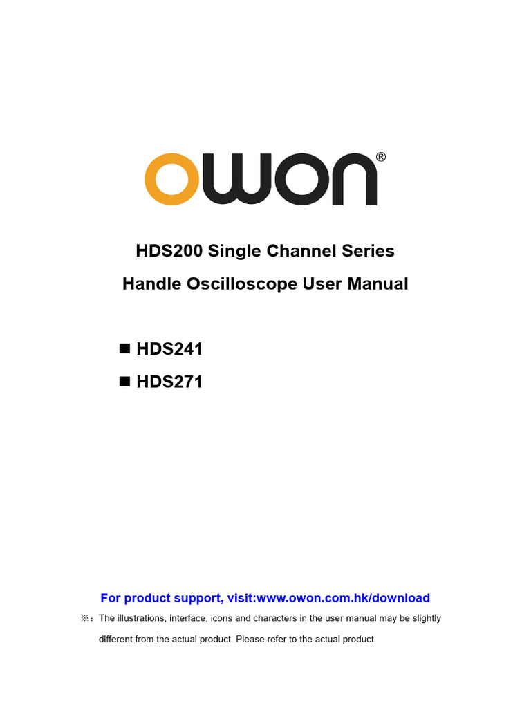 HDS200 Oscilloscope User Manual | PDF | Amplitude | Electrical Engineering