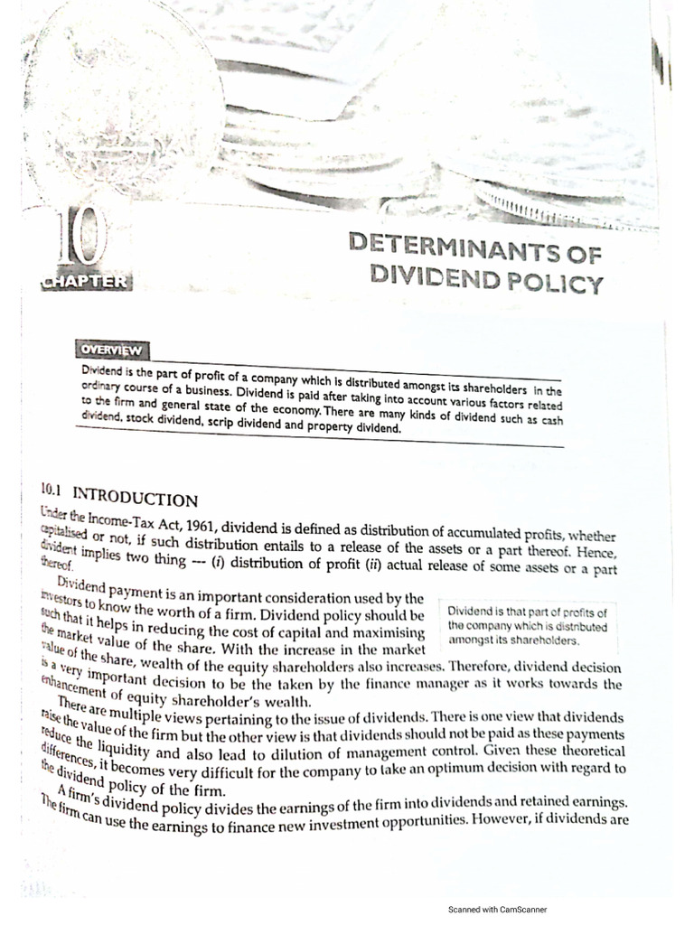 Determinants of Dividend Policy | PDF