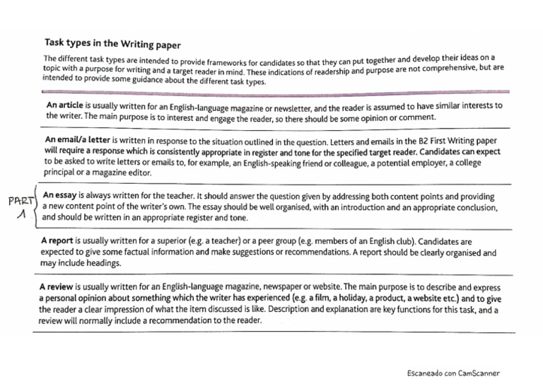 B2 writings part 1&2 | PDF