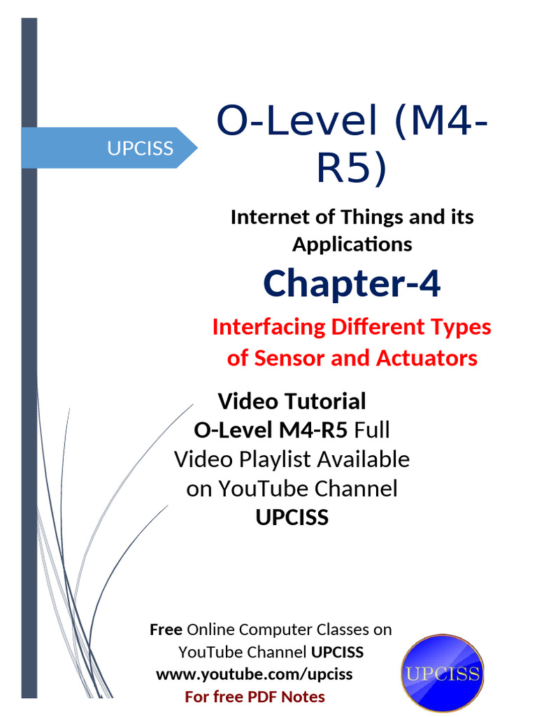 m4 r5 o Level Iot Practical Classes Chapter 4 Diffrent Type of Sensors and Actuators | PDF ...