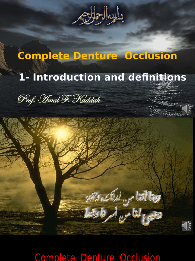 1 - Occlusion in Prosthodontics - Introduction - Differences Between ...