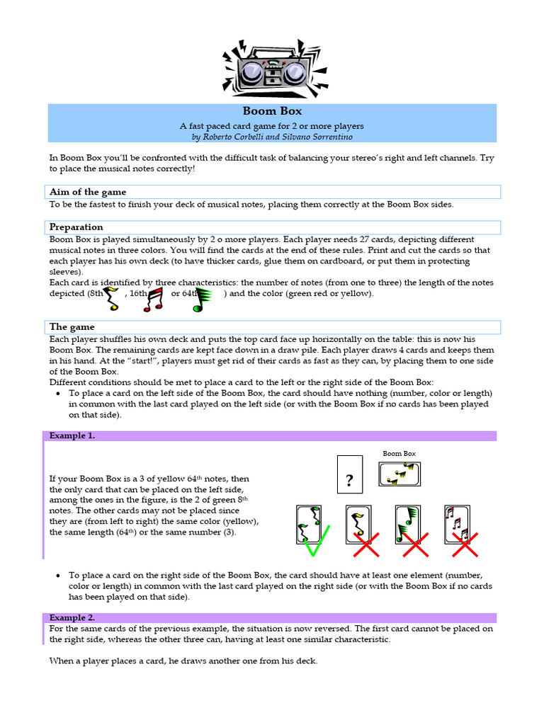 Boombox | PDF | Playing Cards | Gaming