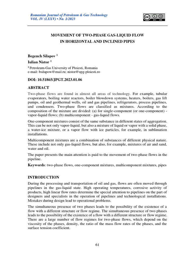 Movement Of Two Phase Gas Liquid Flow In Pdf Fluid Dynamics Liquids