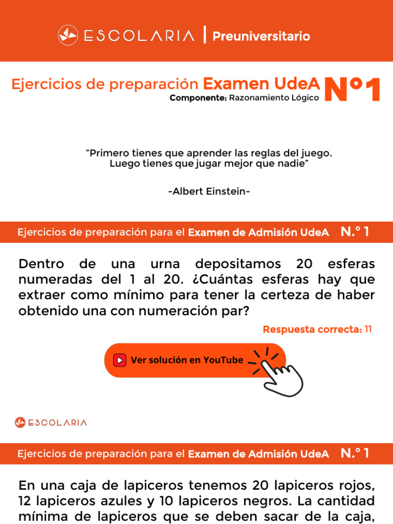 Simulacro No 1 Examen de Admisión UdeA Universidad de Antioquia ...