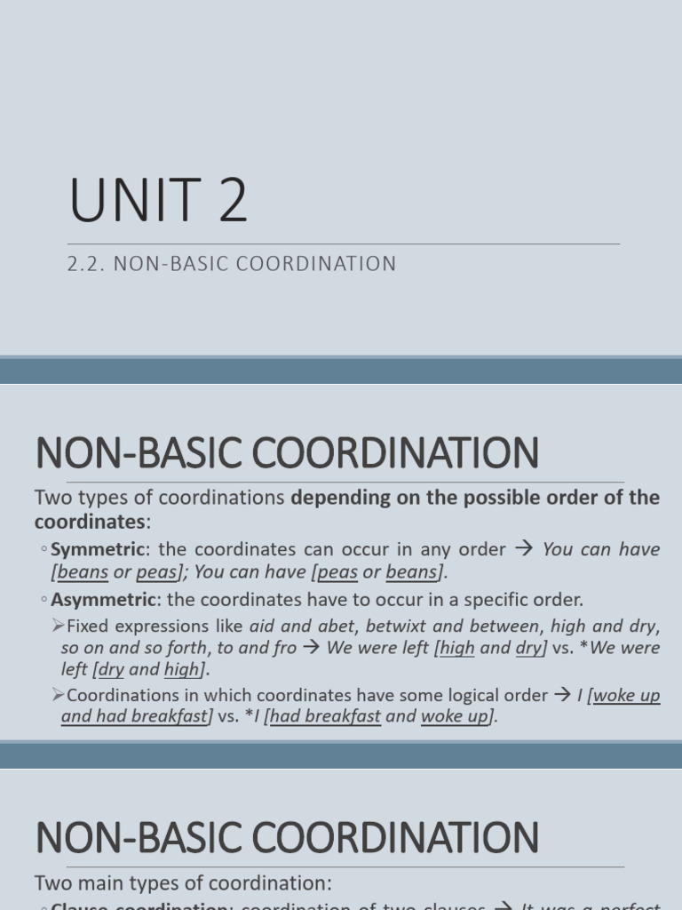 2.2. Non-basic coordination_053439 | PDF | Clause | Syntax
