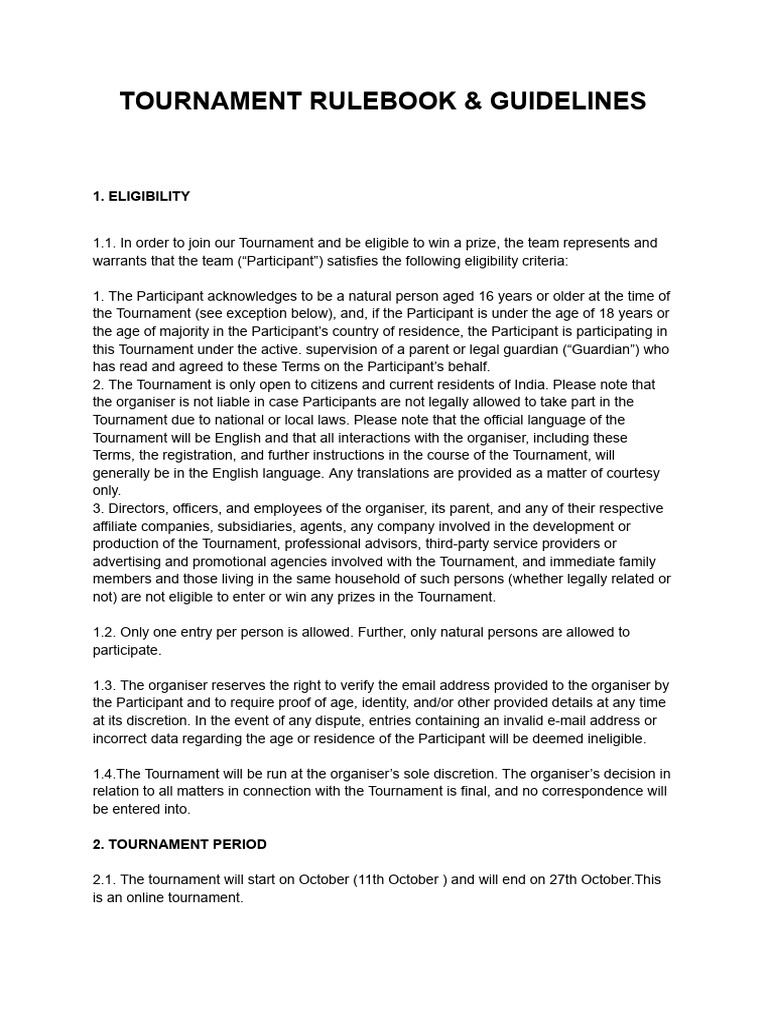 BGMI Tournament Rules & Eligibility Guide | PDF | Medical Prescription