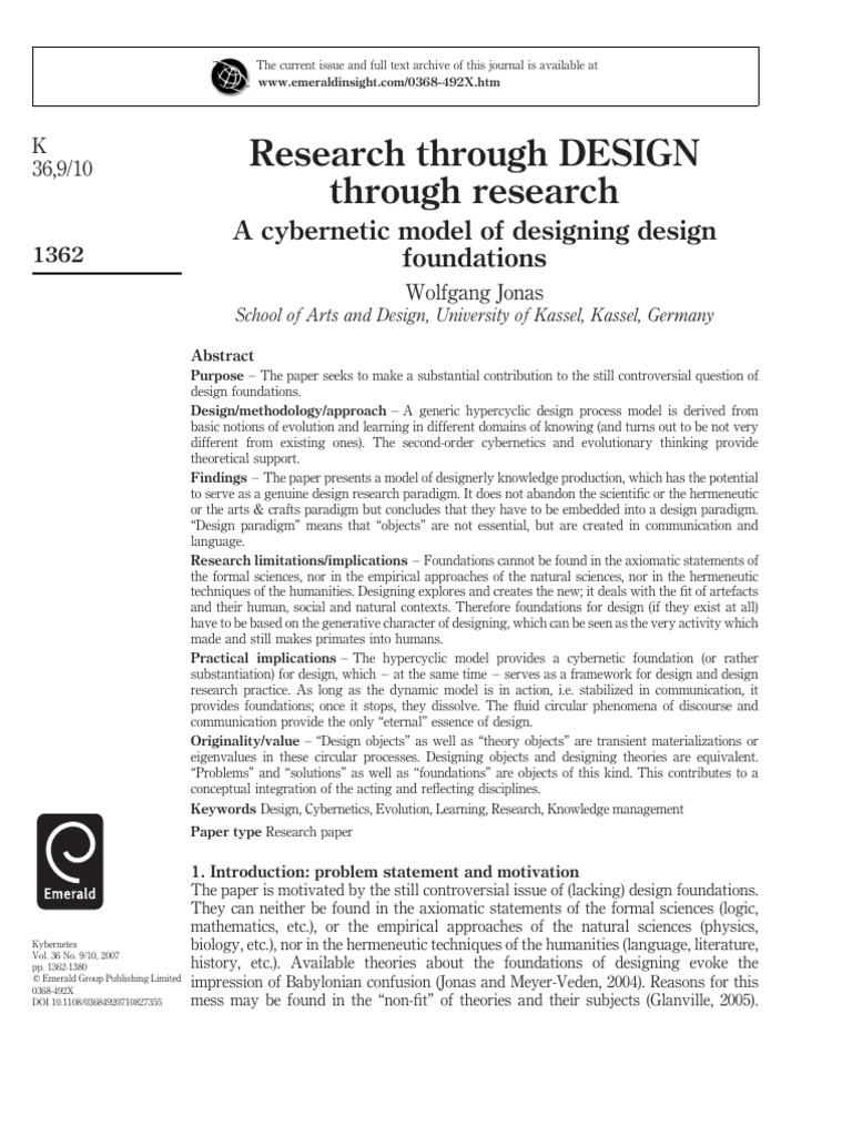 Research Through DESIGN Through Research | PDF | Design | Epistemology