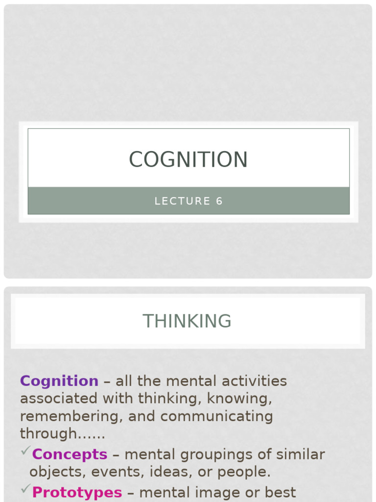Lecture 6 (Student) - Cognition | PDF | Representativeness Heuristic ...