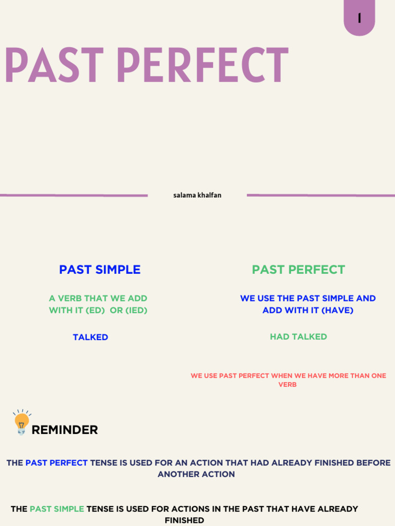 Past Perfect | PDF