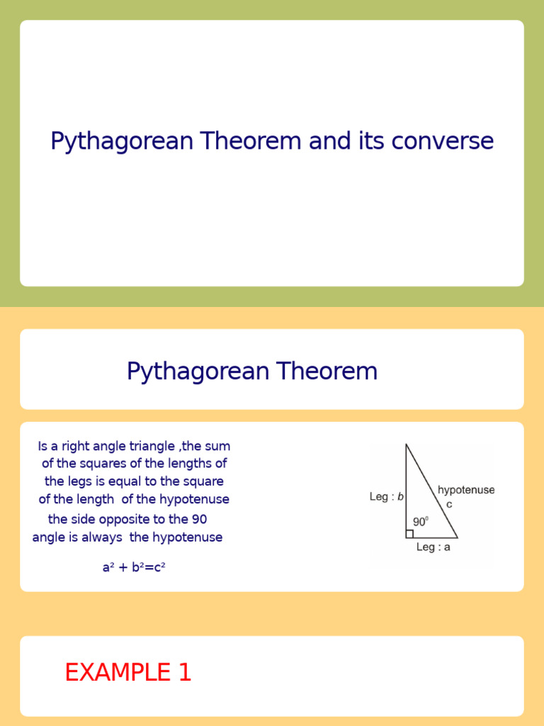 Pythagorean Theorem and Its Converse | PDF | Triangle | Triangle Geometry