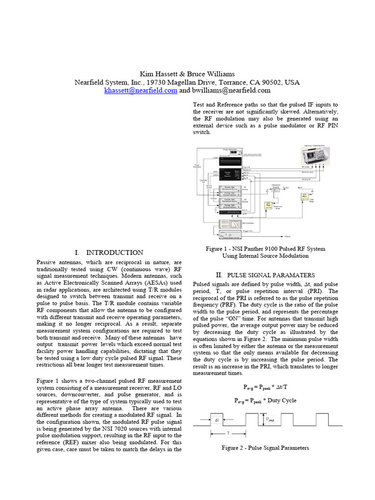 Multiplexed Pulsed Transmit and Receive RF Measurement System For ...