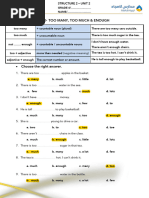 Grammar Too, Too Much, Too Many, (Not) Enough Worksheet - Live ...