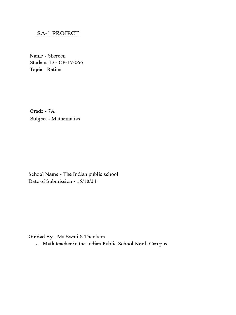 Understanding Ratios in Mathematics | PDF