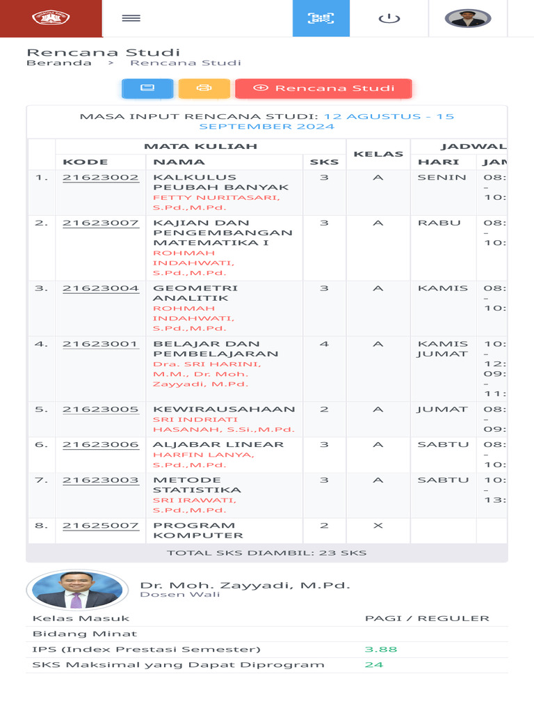 SIMAT - Mahasiswa Krs | PDF