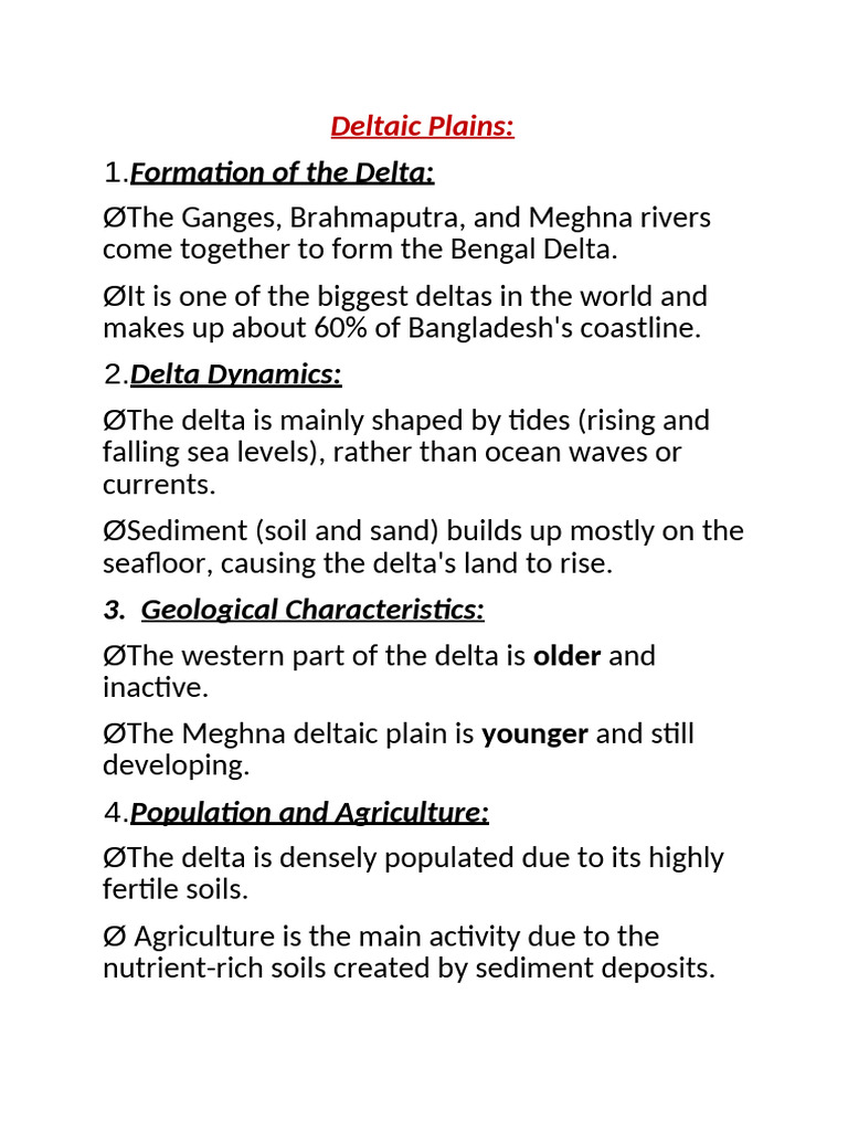 Deltaic Plains & Coastal Plain | PDF