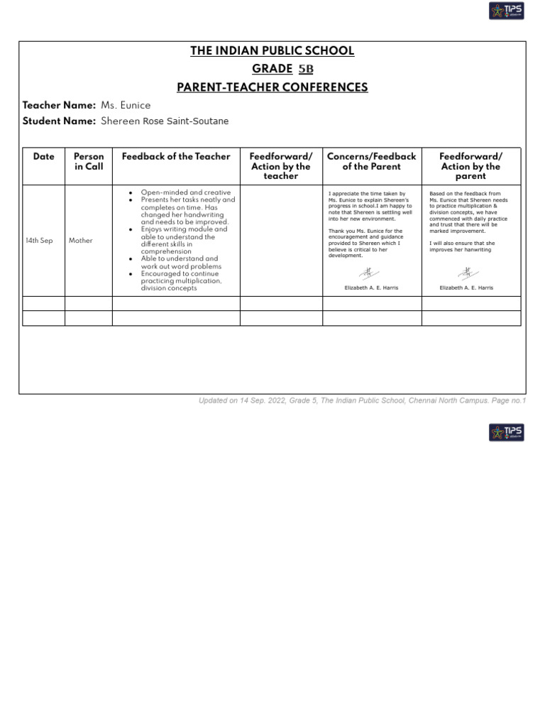 Shereen Rose Saint Soutane PTM SEPT 2022 | PDF