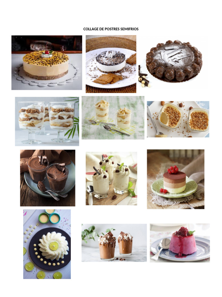 COLLAGE DE POSTRES SEMIFRIOS | PDF