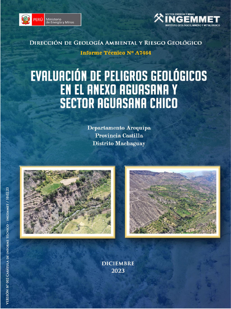 A7464-Evaluacion Pelig Geolg Aguasana-Arequipa | PDF | Erosión | Río