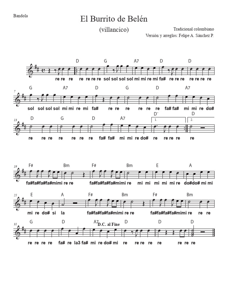 Villancico El Burrito de Belén | PDF