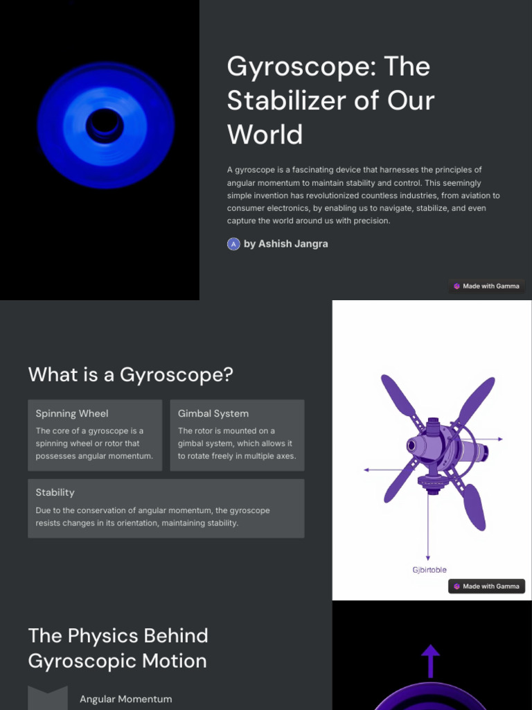 Gyroscope The Stabilizer of Our World | PDF | Gyroscope | Rotation