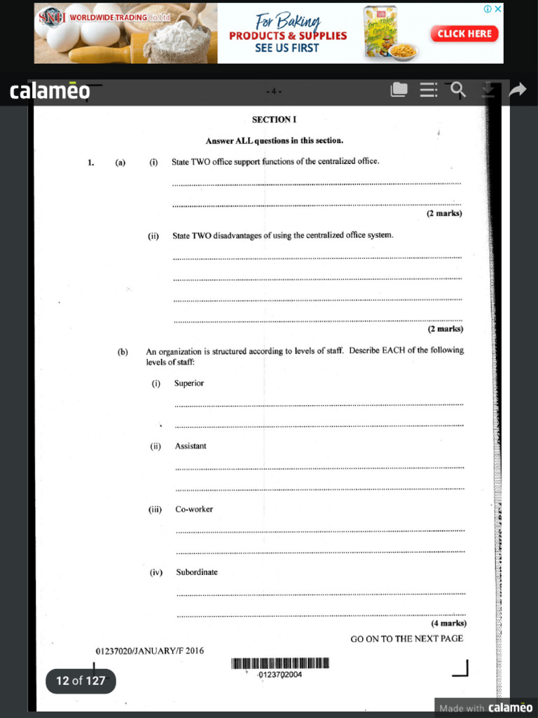 Csec Office Administration Past Papers 2&3 (2005-2016) 2 | PDF