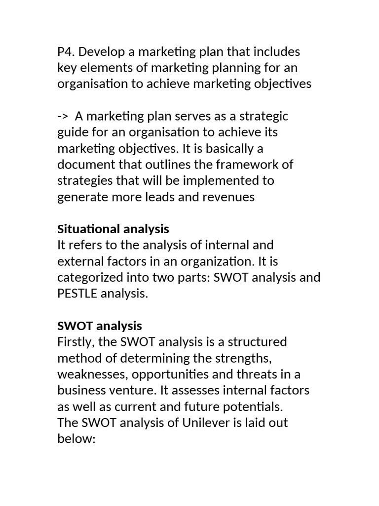 Marketing P4 | PDF | Swot Analysis | Marketing