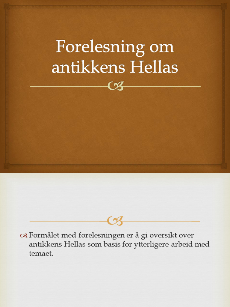 Forelesning Om Antikkens Hellas | PDF