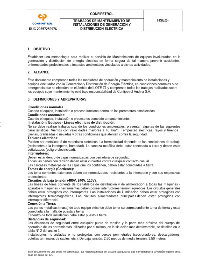 Mantenimiento de Equipos de Distribución Electrica | PDF | Distribución de energía eléctrica ...