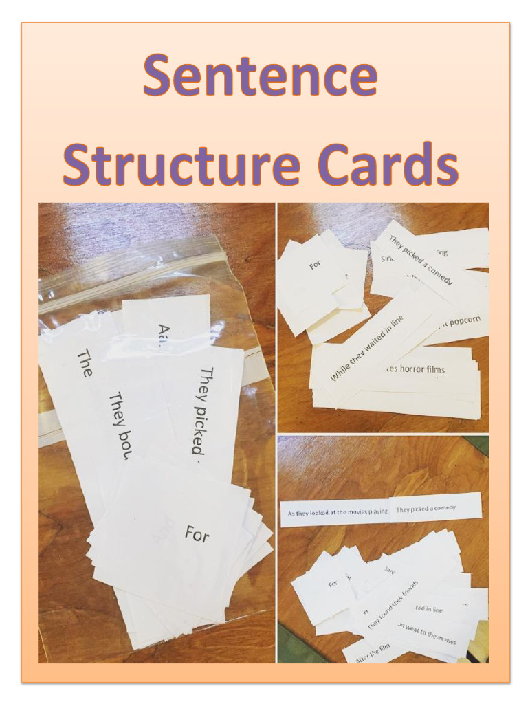 Engaging Sentence Structure Cards | PDF | Sentence (Linguistics) | Syntax