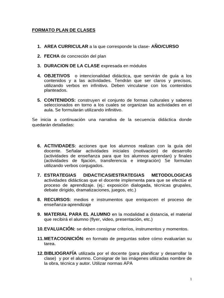Guía Completa para Plan de Clases | PDF
