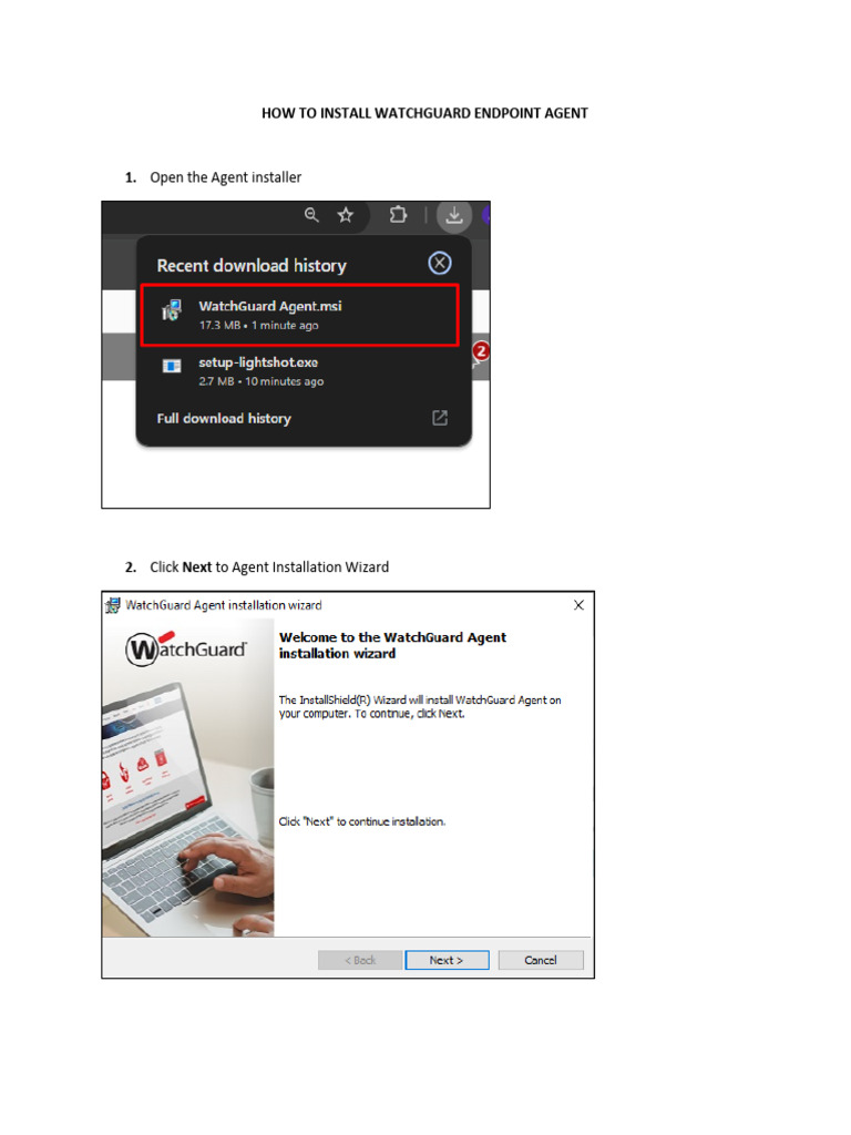 How To Install Watchguard Endpoint Agent | PDF