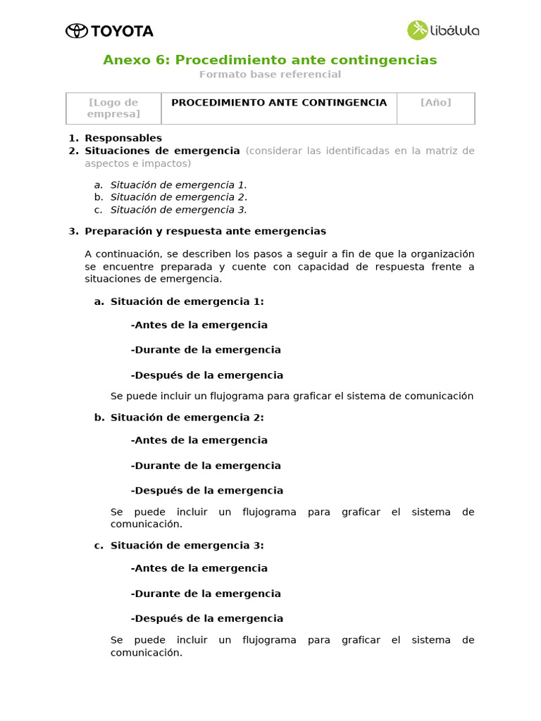 Anexo 6. Procedimiento Ante Contingencias | PDF