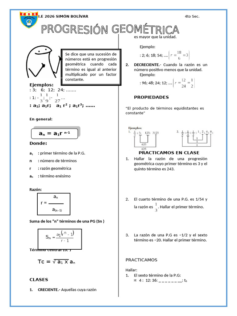 Progresión Geométrica | PDF