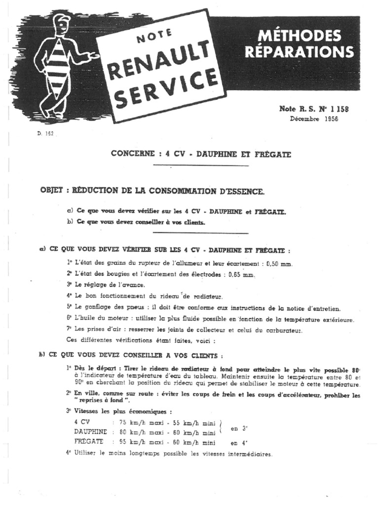 167 Renault 4C Reduction Consommation Essence | PDF