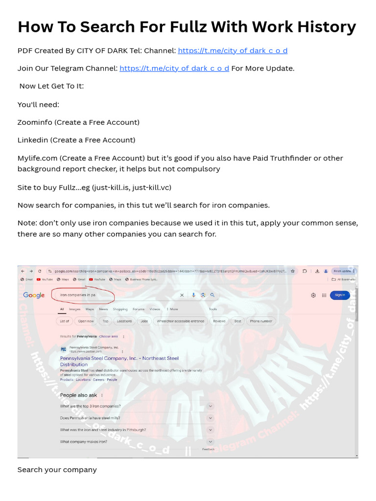 How to Search for Fullz With Work History | PDF | Cyberspace | Software