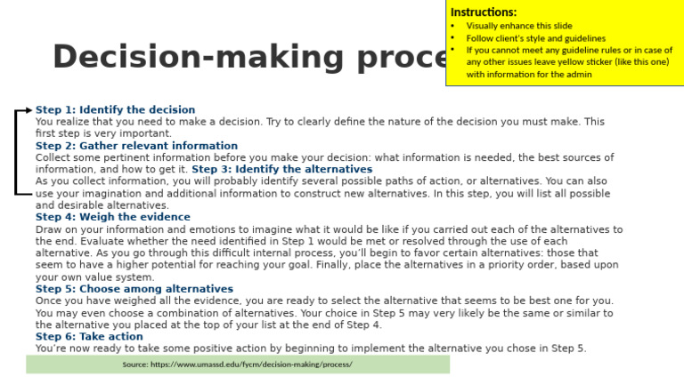 Steps in the Decision-Making Process | PDF