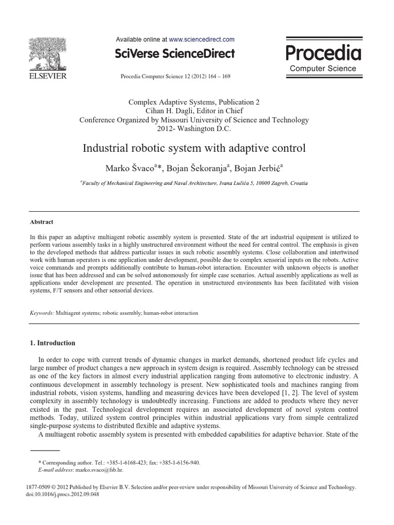 Švaco Et Al. - 2012 - Industrial Robotic System With Adaptive Control ...