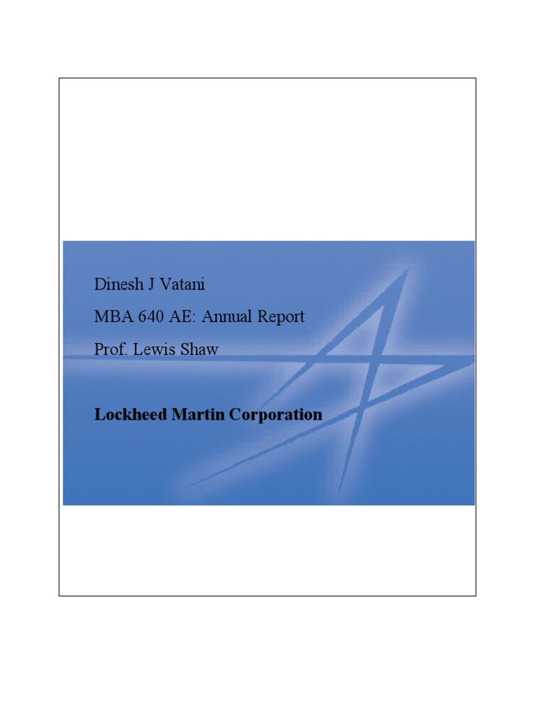 Lockheed Martin | PDF | Lockheed Martin | Arms Industry