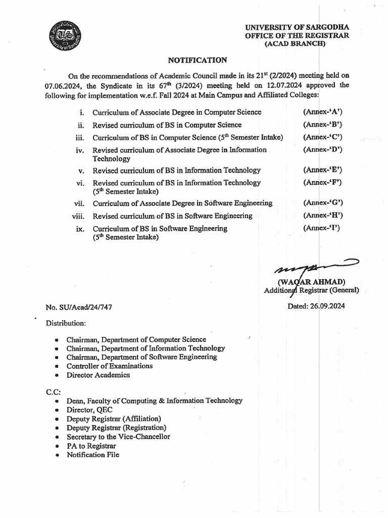 BS-Software Engineering (5th Semester Intake) - 1728386185 | PDF